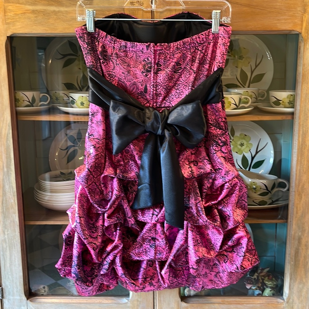 Rare Vintage 1980’s Balloon Prom Dress Pink And Black… - Gem